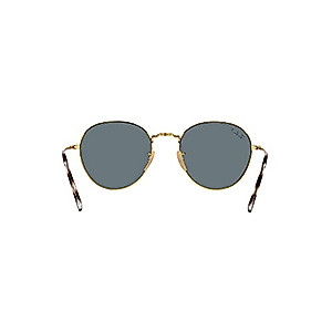 Ray-Ban RB3582 David Round Sunglasses, Gold/Dark Blue Polarized, 53 mm