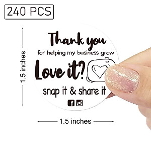 Wailozco 240 PCS Cute Thank You for Helping Business Stickers,Funny Small Business Envelopes Stickers for Business Packages/Handmade Goods/Bags, Theme Small Shop Business Stickers for Envelopes Seals