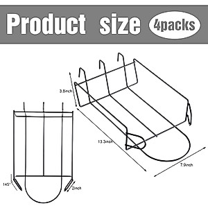 Yaocom 4 Pcs Gridwall Hat Display Rack, Metal Wire Retail Display Shelves Gridwall Organizer Accessories for Grid Panel Displaying Baseball Hats for Home Commercial, Black