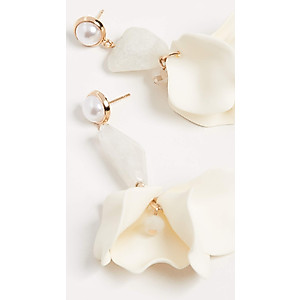 SHASHI Women's Orchid Earrings, White, One Size