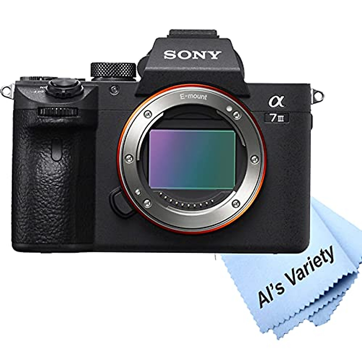 Sony Intl Sony a7 III Full-Frame Mirrorless Interchangeable-Lens Camera with 3-Inch LCD (Body Only), Tripod, Case, and More (11pc Bundle) (Renewed), Black