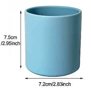 6pcs Baby Weaning Supplies, Silicone Baby Feeding Set, Suction Cup Divider with Suction Cup Adjustable Bib Soft Spoon Fork, Baby Self-Feeder Toddler Dinnerware Cutlery 6pack (Blue)