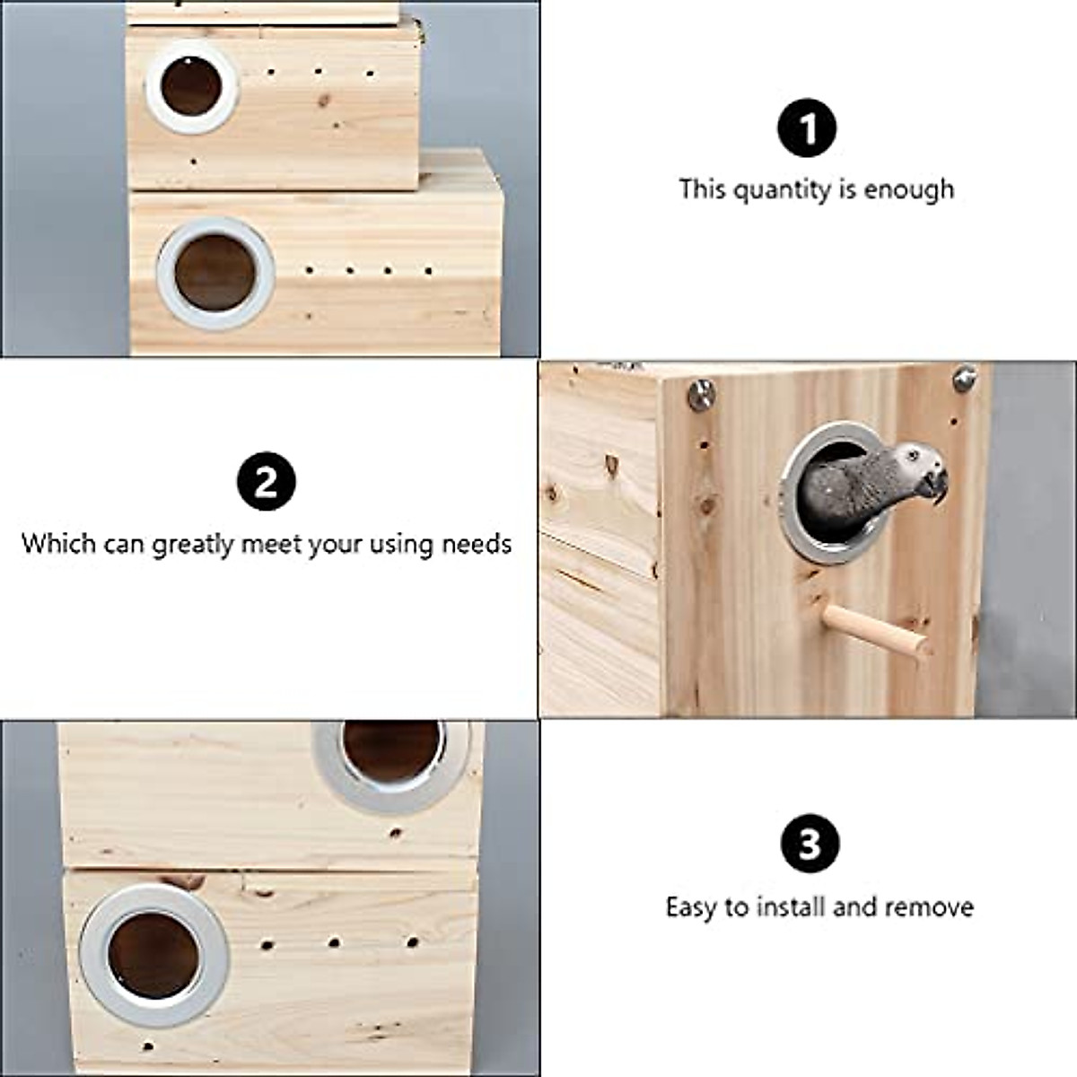 balacoo 5pcs Bird Wood Box Predator Hole Bird Breeding Cage Ring Guard Metal Anti Bite Bird Nest Box Ring 105mm