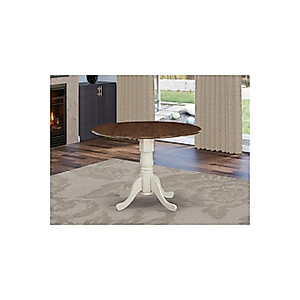 Homestock Artistic Accomplishment Antique Round Dining Table Made Of Sturdy Wood, Round Table Top With Clean Finish, Ideal For Small Dining Areas, Modern Compact Dining Table Oak/42-inch/With Dropleaf