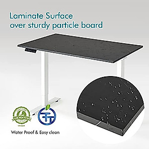 Kaboon 55x28 Desk Table Top, One Piece Wood Tabletop for Home and Office Desk, Double Desk, L Desk DIY(27.5" D x 55" W, Cloud Atlas/Black Desktop Only)