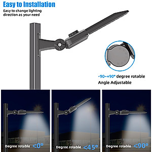 SEURON 4Pack 300W LED Parking Lot Lights with Adjustable Arm Mount, 39000LM Dusk to Dawn Photocell 5000K LED Outdoor Commercial Area Lighting, 100-277V IP65 Shoebox Light for Yard Roadway, ETL Listed