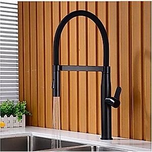 OMOONS Kitchen Taps Single Handle Pull Out Kitchen Fauce,T Chrome Sink Mixer Tap, 360 Degree Rotation Kitchen Mixer Taps, Brushed Kitchen Tap Kitchen Faucet/Orb