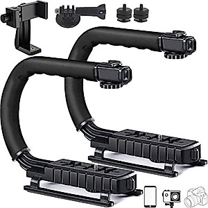 DSLR Stabilizer Handheld Video Action Stabilizing Handle Grip C Shape Professional Vlogging for Smart Phones GoPro Canon Nikon Sony Panasonic Pentax Olympus Camera Camcorder (Pack of 1)