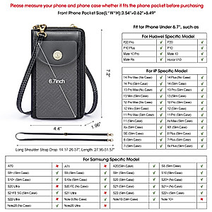 Kattee Women Crossbody Cell Phone Purse RFID Blocking PU Leather Small Phone Wallet Purses Handbags Card Holder Bags (Black)