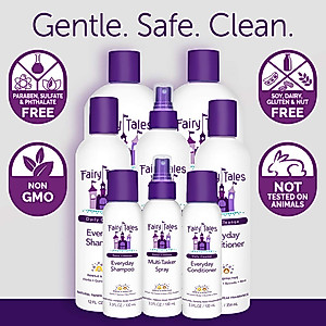 Fairy Tales Daily Cleanse Shampoo, Conditioner, and Spray - Travel Pack - 3 pack (3.3 oz) | Made with Natural Ingredients in the USA | No Parabens, Sulfates, or Synthetic dyes
