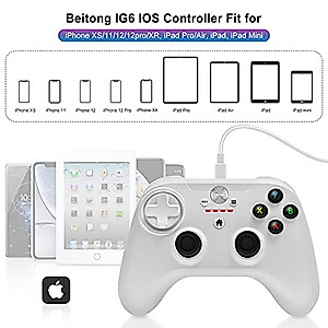 BEITONG MFi Certified Wireless Gamepad Controller Officially Apple Licensed Joystick iOS Wireless Gaming Controller for iPhone XS/11/12/12pro/XR, iPad Pro/Air, iPad, iPad Mini