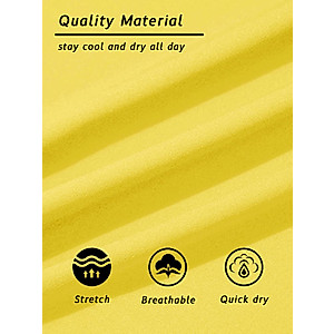 TACVASEN Mens Sun Tank Tops Mens Yellow Sleevelss Shirts Mens Tank Top Workout Men's Tank Tops Undershirts Mens Sleeveless Tee Shirts