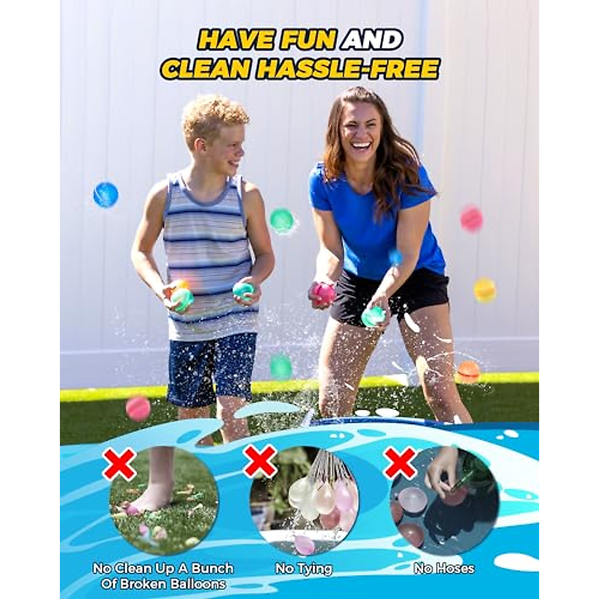 SOPPYCID 20PCS Reusable Water Balloons, Pool Beach Toys for Kids, Summer Fun Outdoor Water Toys Games for Kids Adults Outside Play, Backyard Swimming Pool Party Supplies