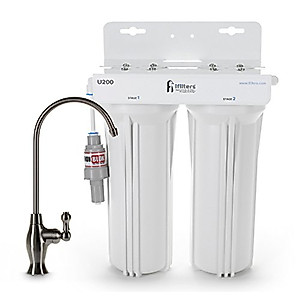 U200 Premium Drinking Water Filtration System 2 Stage w/Designer Faucet & Protection Valve