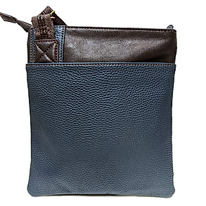 Chala Small Crossbody Phone Purse | SOFT Vegan Leather SWING Bag in Navy Blue Color (Dragonfly with Teal Flower)