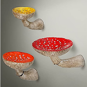 Mushroom Hanging Shelves Cute Mushroom Wall Floating Shelf Whimsical Mushroom Room Decor Wall Mounted Mushroom Hanging Shelves for Bedroom Living Room Bathroom Kitchen (3 Pcs, Mixed Sizes)