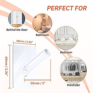 Jetec 6 Pieces Hat Hook for Wall Acrylic Hooks Clear Hat Hooks Coat Hooks Hat Rack Robe Hook Adhesive Hooks for Bathroom Kitchen Towels Wall Hat Clothes and More (Clear)