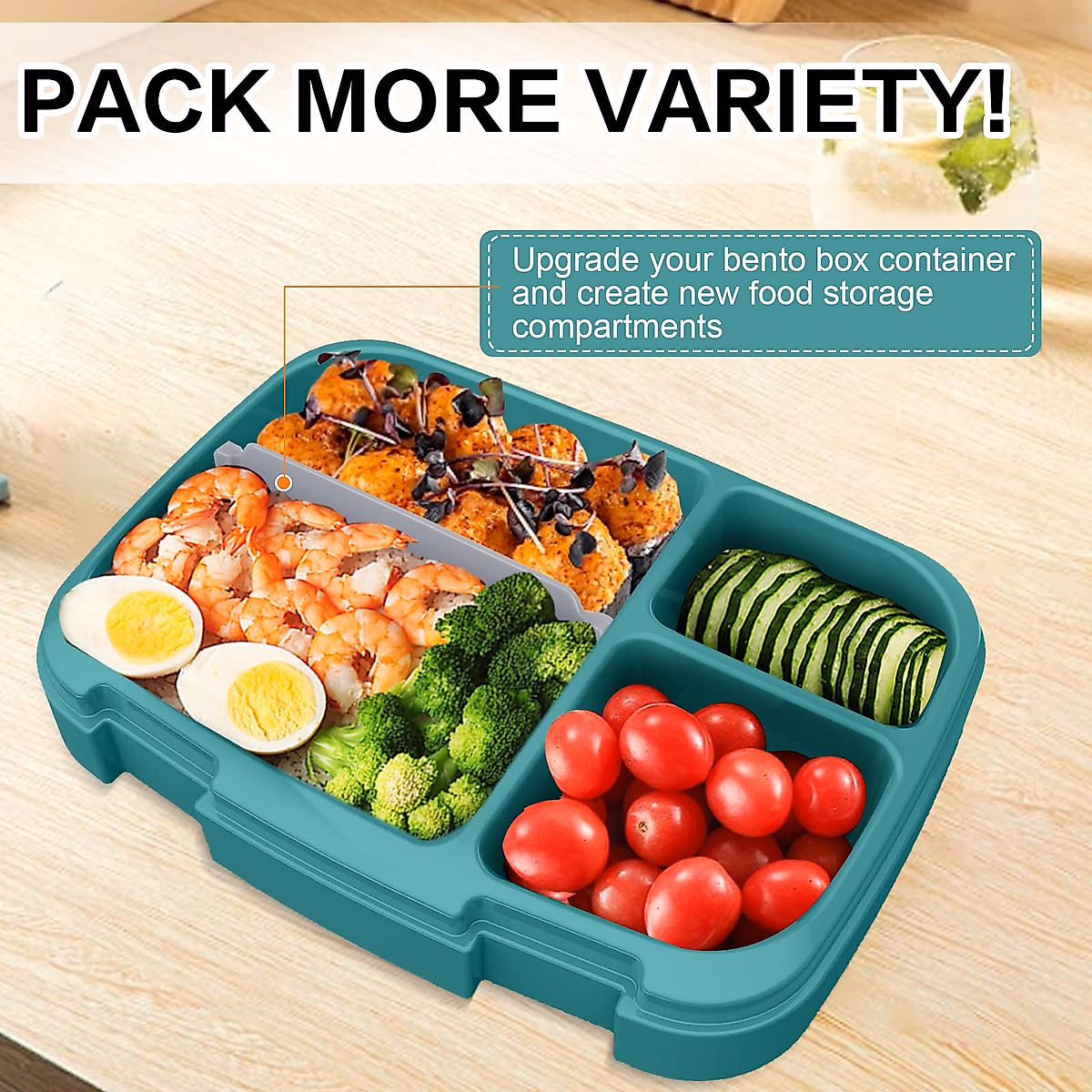 Enlisiwte 3 Pcs Replacement Insert Divider for Bentgo Fresh, Food Safe Tray Divider for Bentgo Fresh Lunch Box & for Bentgo Adult Lunch Box - Large Bento Box Divider