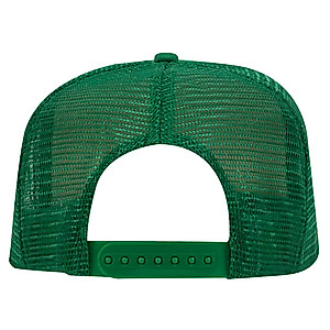 Ashen Fane Kids' Polyester Foam Front 5 Panel High Crown Mesh Back Trucker Hat, Kelly