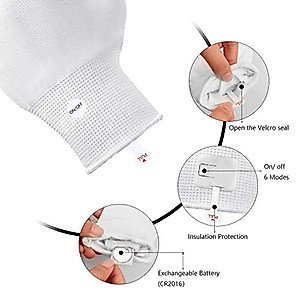 VICSPORT LED Gloves Light up Gloves for Adults Girls Boys Toys Age 6-16 Years Old Cool Fun Gifts for Carnival Halloween Christmas Birthday Parties