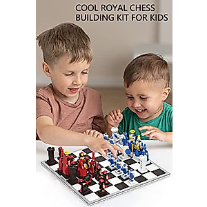 Koowants Cool Royal Chess Building Kit Themed Chess Sets for Loved One,Building Block Chess with Cute Royal Minifigures as a Great Chess Gift Ideas,Collection Chess Building Sets for Home Decor