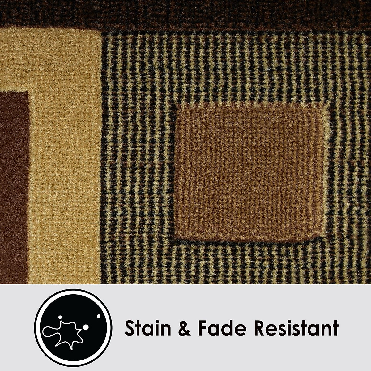 Home Dynamix Catalina Virginia Abstract Runner Rug, Geometric Black/Brown 7'10"x10'2"