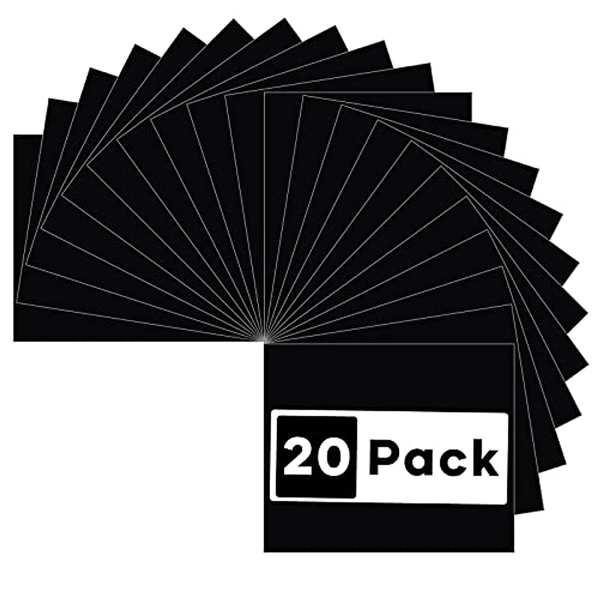 HTVRONT Black HTV Heat Transfer Vinyl Bundle: 20 Pack 12" x 10" Black Iron on Vinyl for T-Shirt, Black Heat Transfer Vinyl for Cricut, Silhouette Cameo or Heat Press Machine
