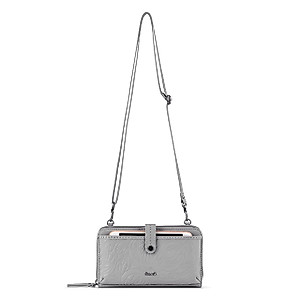 The Sak Womens Iris Large Smartphone Crossbody cross body handbags, Light Smoke Leaf Embossed, One Size US