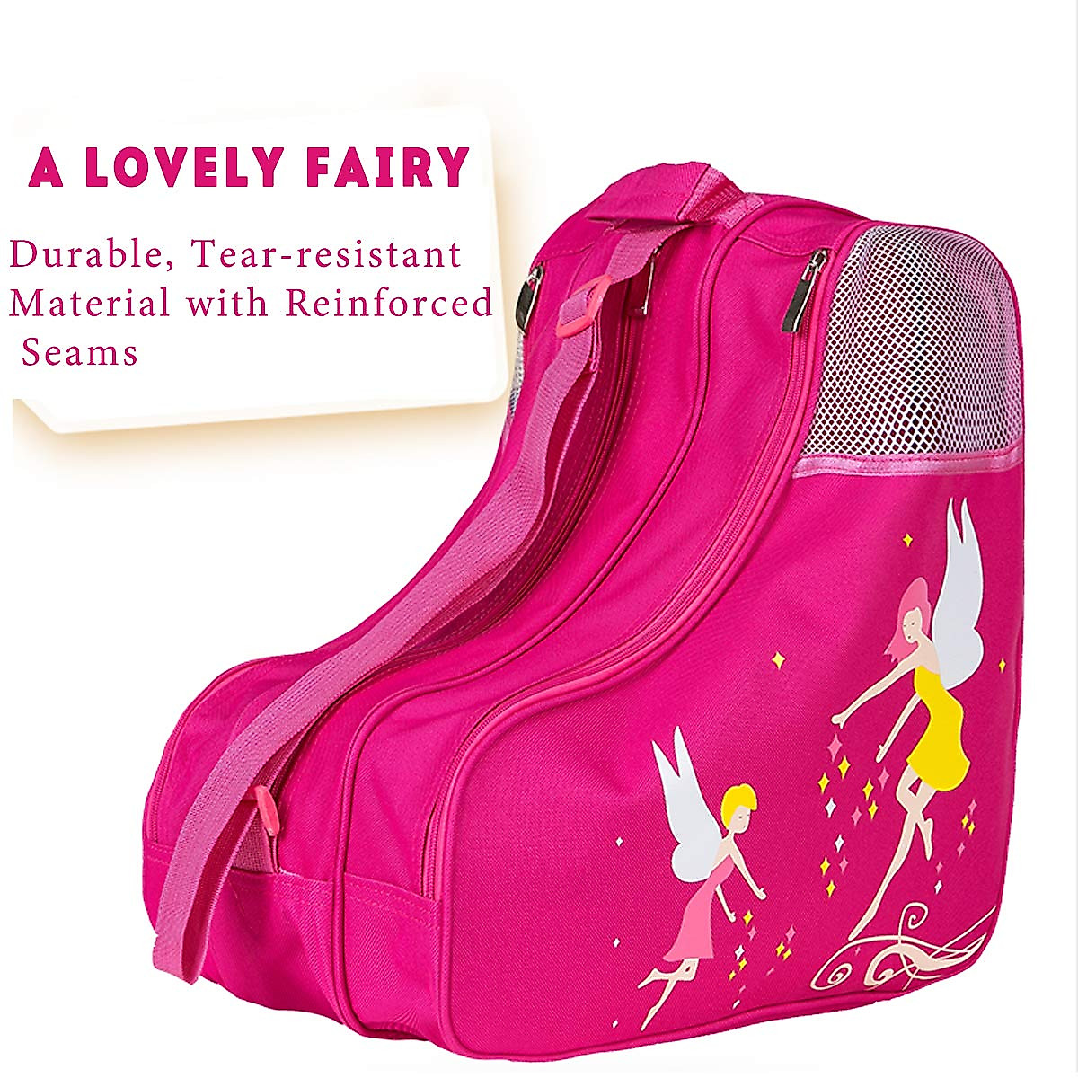 Ice Skate Bag Girls, Roller Skates Bag Inline Skate Bag Roller Ski Boot Bag, Women Figure Hockey Skate Bag Rollerskates Ice Skating Bags,Multiple Pockets for Ice Skate Protective Gears for Kids Adults