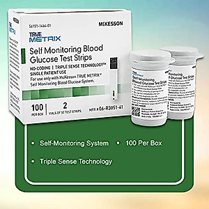 McKesson 06-R3051-41 True Metrix Self Monitoring Blood Glucose Test Strip, Box of 100