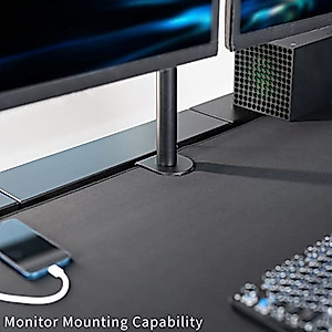 VIVO Electric Height Adjustable 60 x 30 inch Memory Stand Up Desk, Black Table Top with Built-in Concealed Cable Trays and Full-Size Pad, Gray Frame, Standing Workstation, DESK-KIT-1G6-P3B