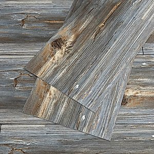 VEELIKE Reclaimed Blue Wood Vinyl Flooring Peel and Stick Floor Tile Wood Look Vinyl Plank Flooring 6''x36'' Floor Peel and Stick Tiles Waterproof Laminate Flooring for Bathroom Kitchen RV 4-Pack