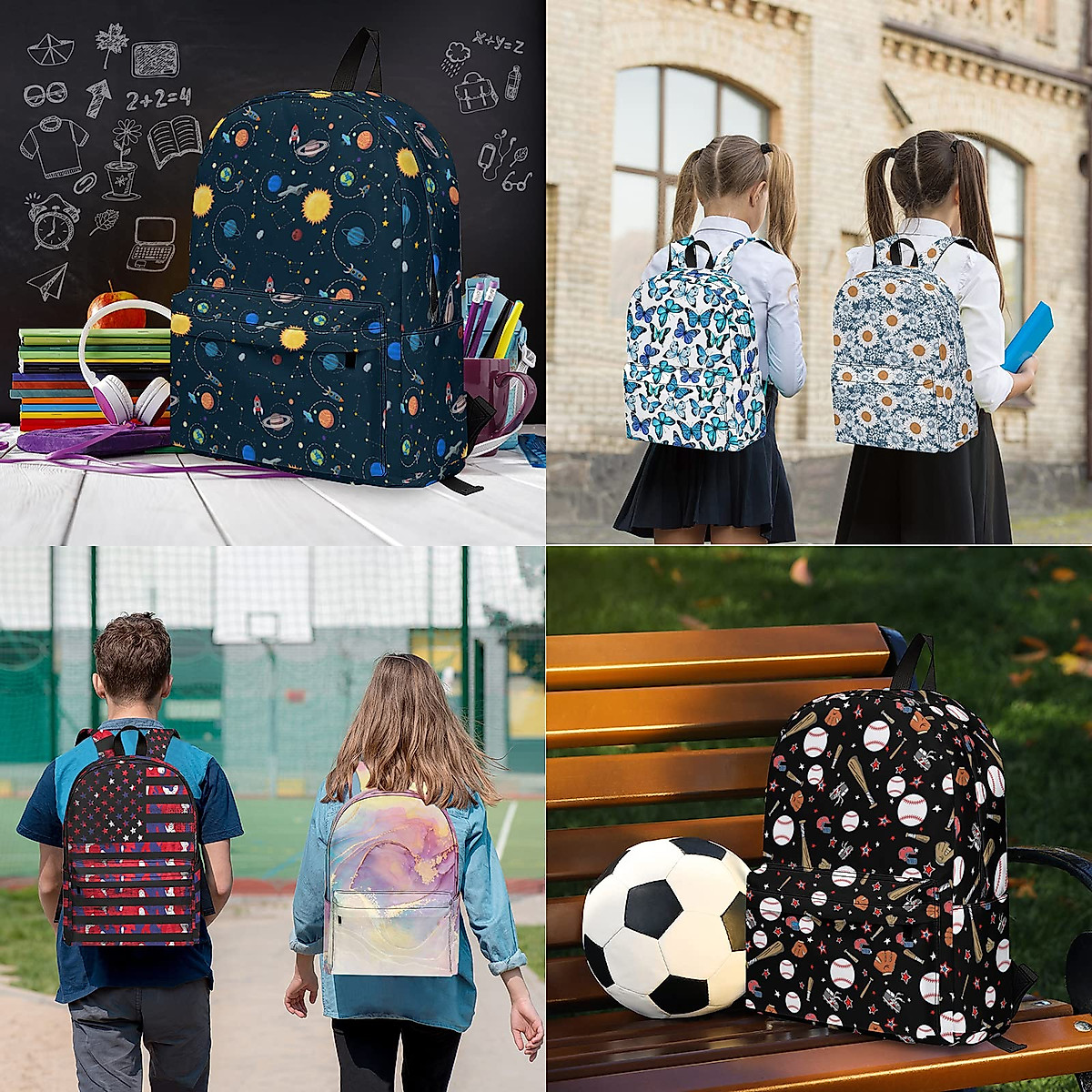 Lightweight Baseball Laptop Backpack Bookbag for Teens Boys Girls, Large Capacity Backpack Daypack Office Travel