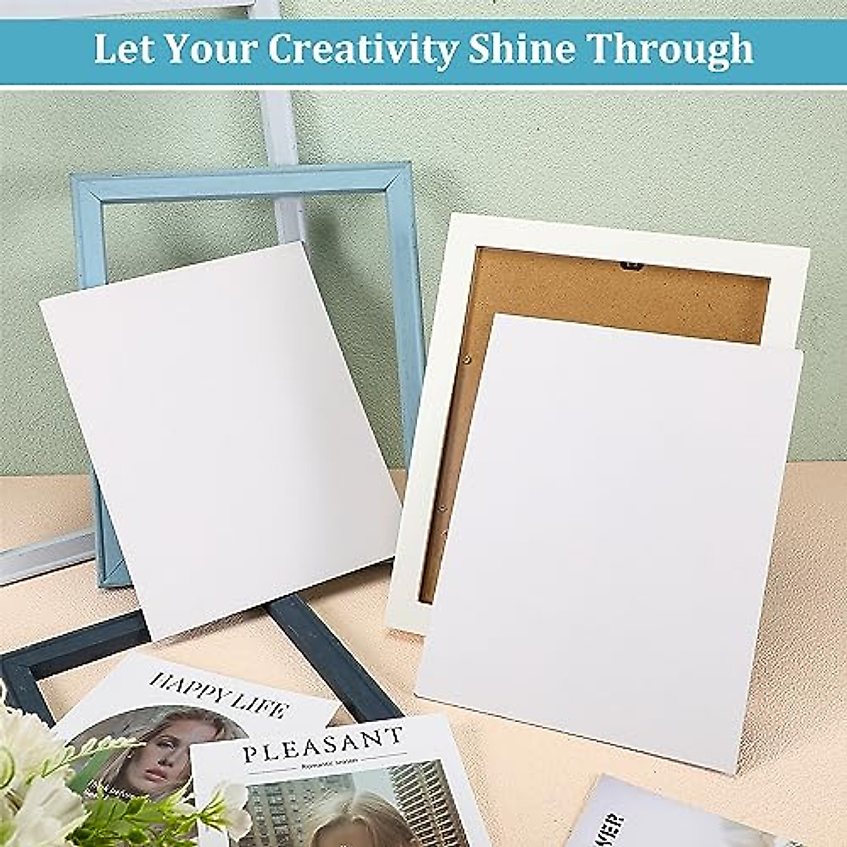 Jetec 150 Sheet Double Sided Picture Mats 8 x 10 Inch Photo Frame Mat Backing Boards Picture Mat Matte Backboards Bevel Cut 1/16", 4 Ply Thickness for Frames, Artworks, Prints, Pictures(White)