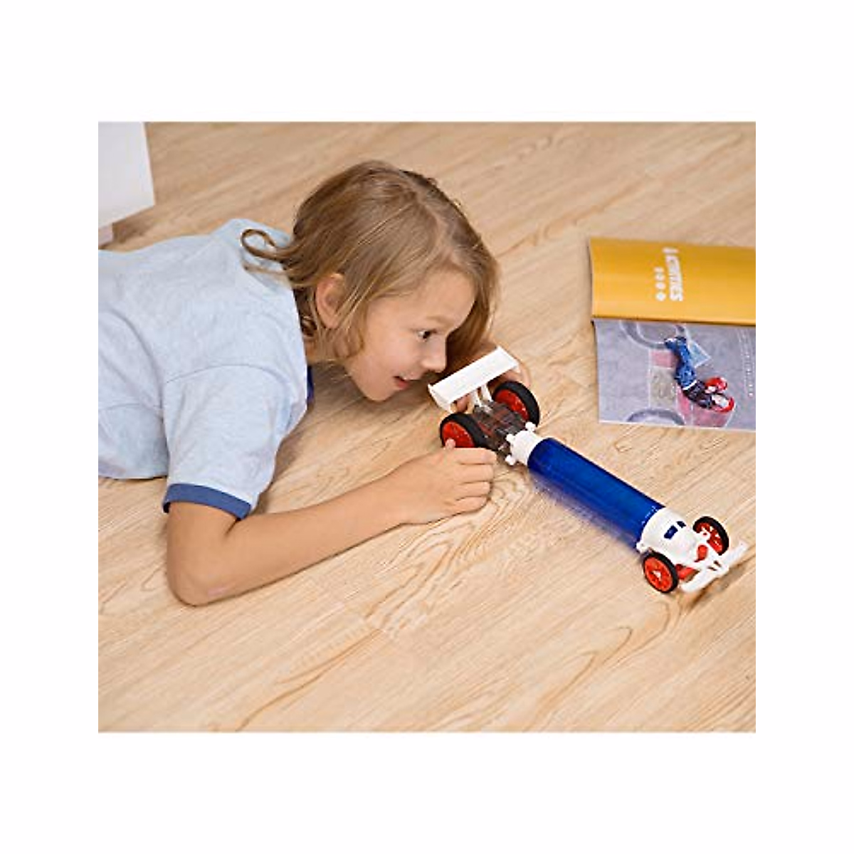 PLAYSTEM Atmospheric Turbo Racer Air Pressure Learning Kit-Assemble an air pressured race car - Engineering Stem Toys - Educational Gift for Kids & Teens, Boys & Girls