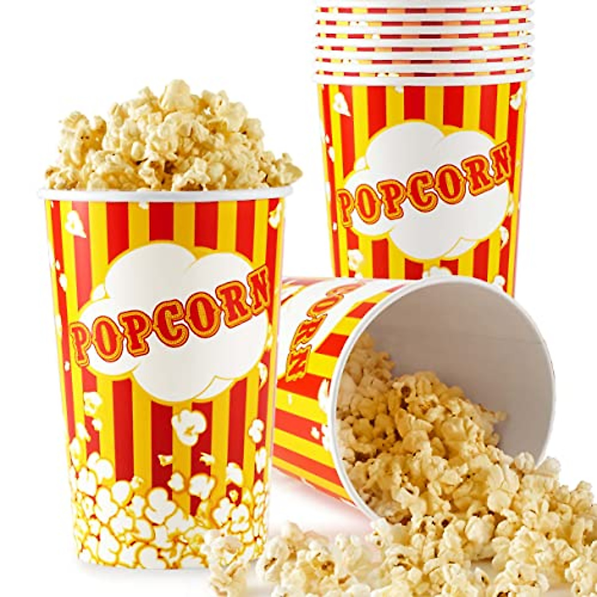 64 Oz Disposable Popcorn Buckets for Movie Nights