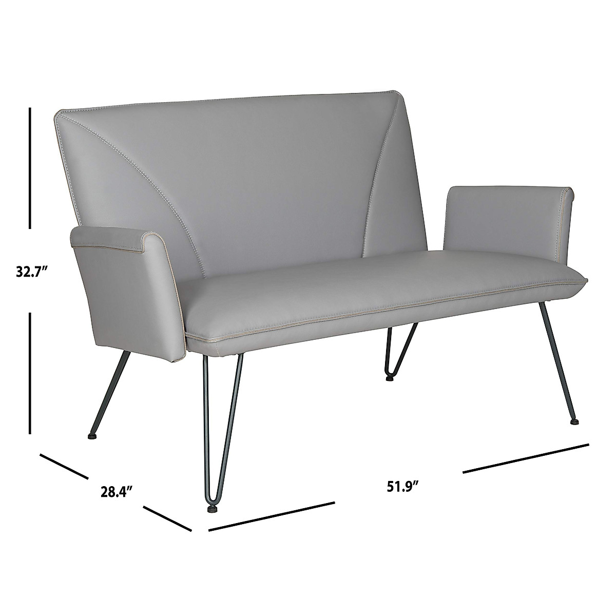 Safavieh Home Collection Johannes Mid-Century Modern Antique Brown Settee