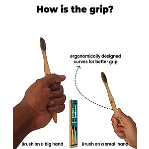 SAVSEA Bamboo Toothbrush Soft Bristles with Medium Bristles for Adults (2 Toothbrushes)