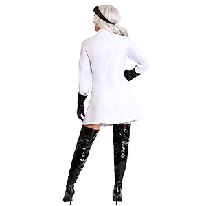 Fun Costumes Mad Scientist Costume for Women, Science Lab Coat & Accessories, Science Expert Halloween Costume, White, Medium
