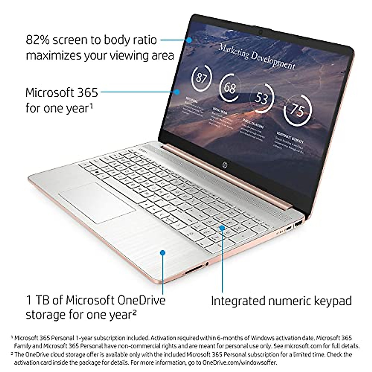 HP Pavilion Laptop (2021 Latest Model), AMD Athlon 3050U Processor, 16GB RAM, 256GB SSD, Long Battery Life, Webcam, HDMI, Bluetooth, WiFi, Rose Gold, Win 10 (Renewed)