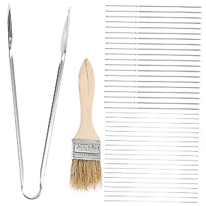 Yardwe 5 Sets Barbecue Tool Set Outdoor Barbecue Tools BBQ Grill Accessories Grilling Skewers Food Tong BBQ Grill Portable Grill Utensils Multifunction BBQ Needle Stainless Steel