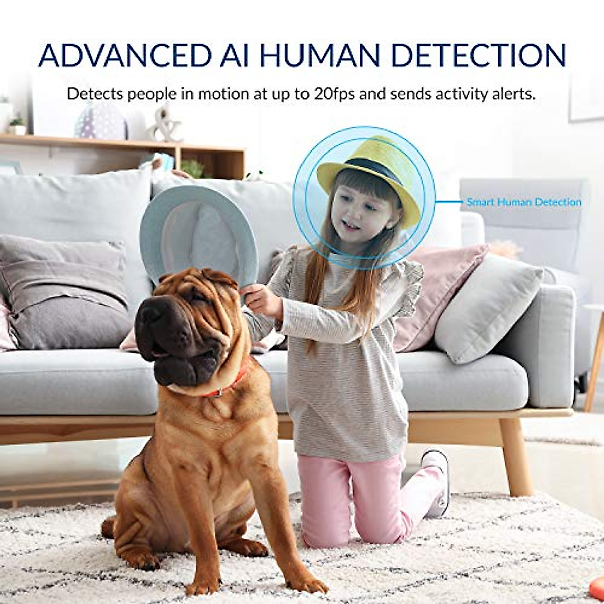 YI 2pc Pan-Tilt Dome Security Camera, 360 Degree 2.4G Smart Indoor Pet Dog Cat Cam with Night Vision, 2-Way Audio, Motion Detection, Phone APP, Compatible with Alexa and Google Assistant