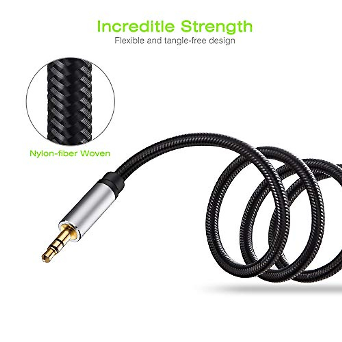 Jelly Tang Audio Extension Cable 25Ft,Audio Auxiliary Stereo Extension Audio Cable 3.5mm Stereo Jack Male to Female, Stereo Jack Cord for Phones, Headphones, Speakers, Tablets, PCs and More(25Ft/8M)