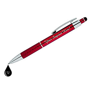 Express Pencils™ - Personalized Pens Gift Set - 2 Pack of Metal Pens w/gift box - Luxury Ballpoint Pen Custom Engraved with Name, Logo or Message for Executive, Business or Personal use (Black-Red)