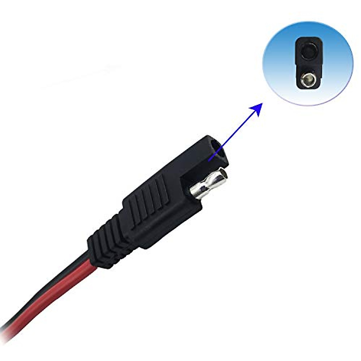 (2 Pack) COMeap SAE Plug to DC 5.5 x 2.1mm Female Adapter Cable with SAE Polarity Reverse Adapter for Solar Panel Charger and Automotive Battery 14AWG 23.6-Inch(60cm)