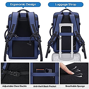 Bagsure Carry On Backpack, 40L Flight Approved Travel Backpack for Men Women, Expandable Water-resistant 17Inch Laptop Backpack, Casual Daypack Luggage Suitcase Backpack for Business Weekend Hiking