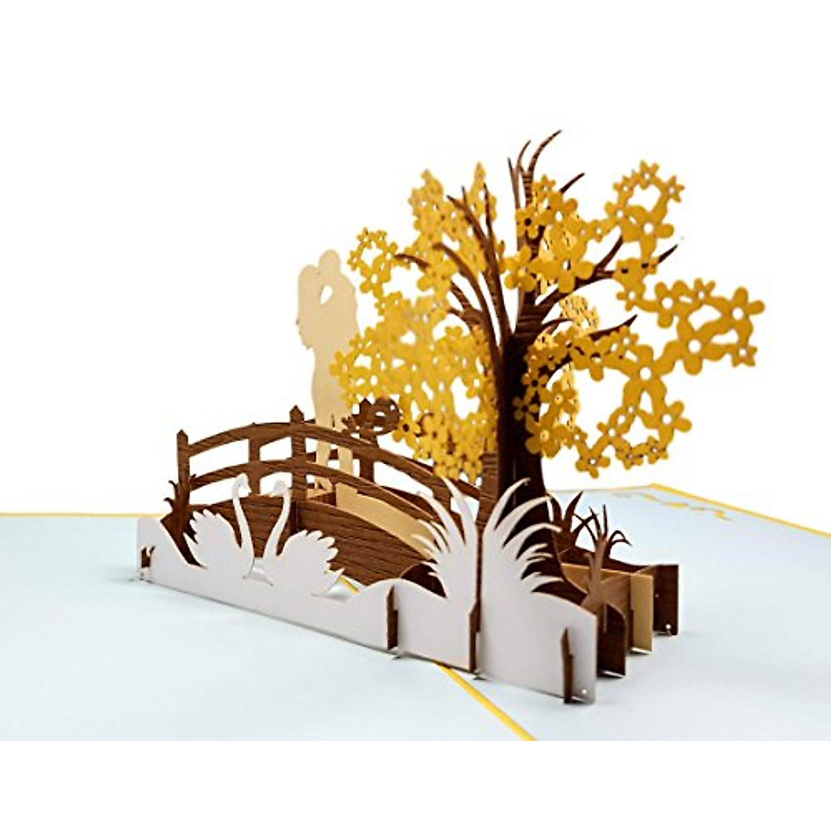 iGifts And Cards Happy 50th Anniversary 3D Pop Up Greeting Card - Marriage, Soulmates, Celebration, Memories, Half-Fold, Being Together, Celebrate a Milestone, Golden, Congratulations, Romantic, Love