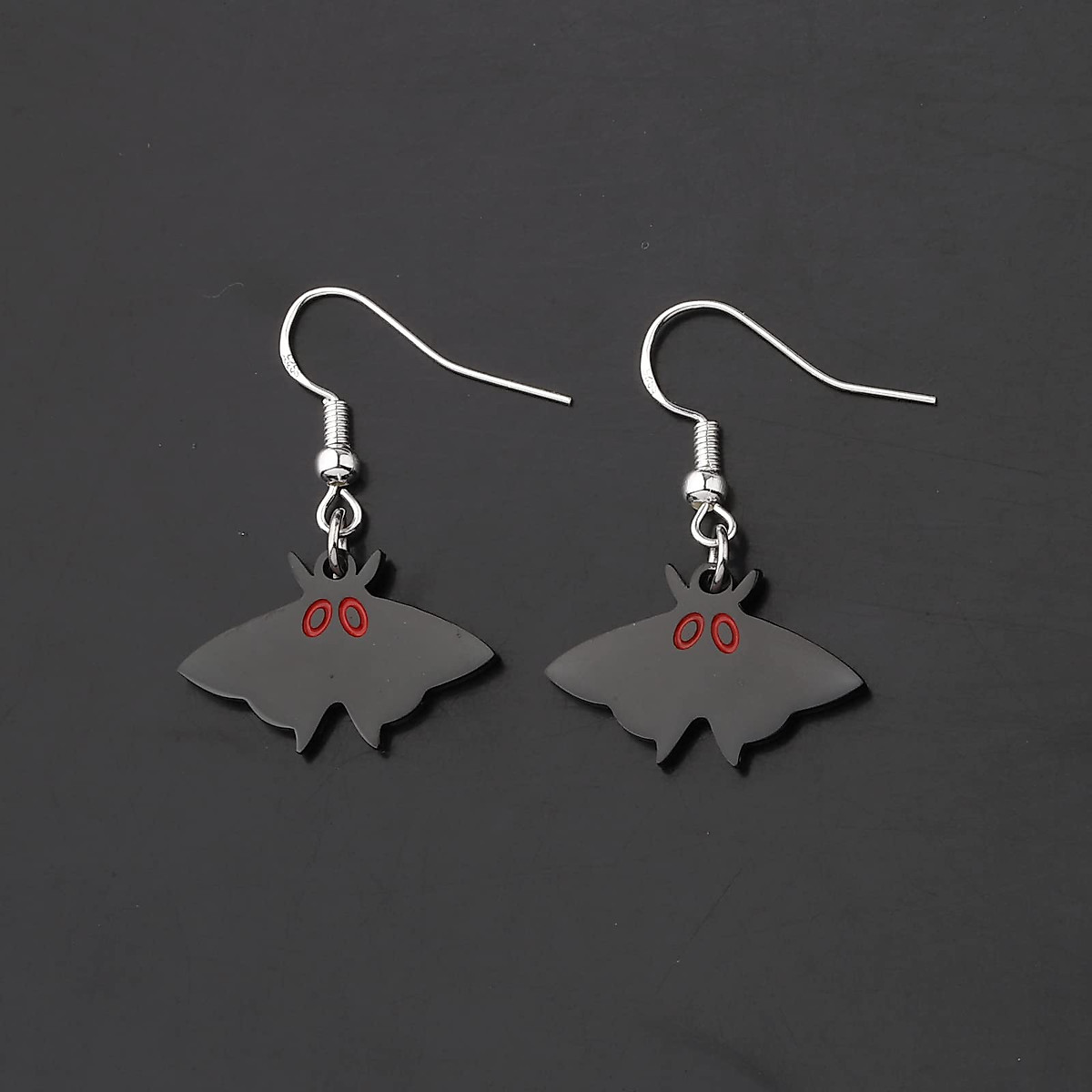 FAADBUK Mothman Lover Gift Mothman Earrings Moth Insect Witch Spooky Monster Creepy Weird Funky Halloween Jewelry (Mothman Earrings)