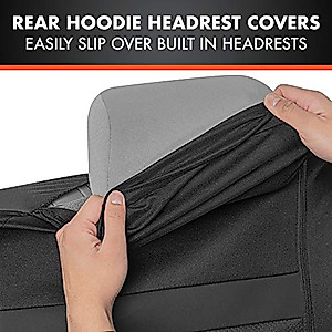 carXS FreshMesh Car Seat Covers Full Set with Black Accent – Mesh Front Seat Covers with Split Bench Back Seat Protector, Interior Covers for Auto Truck Van SUV