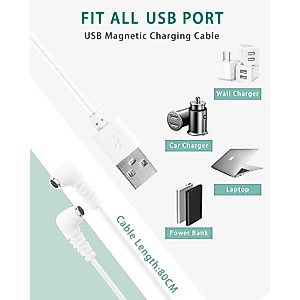 Bicmice Fast Magnetic Charger Cord for Rose and Most Magnetic Massagers DC Charging Cable with 2-Magnet Connector